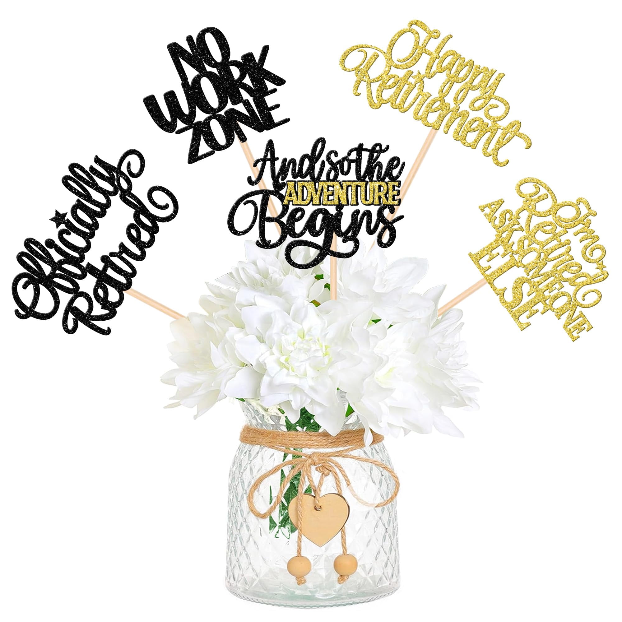 15 PCS Happy Retirement Centerpiece Sticks Officially Retired Flower ...