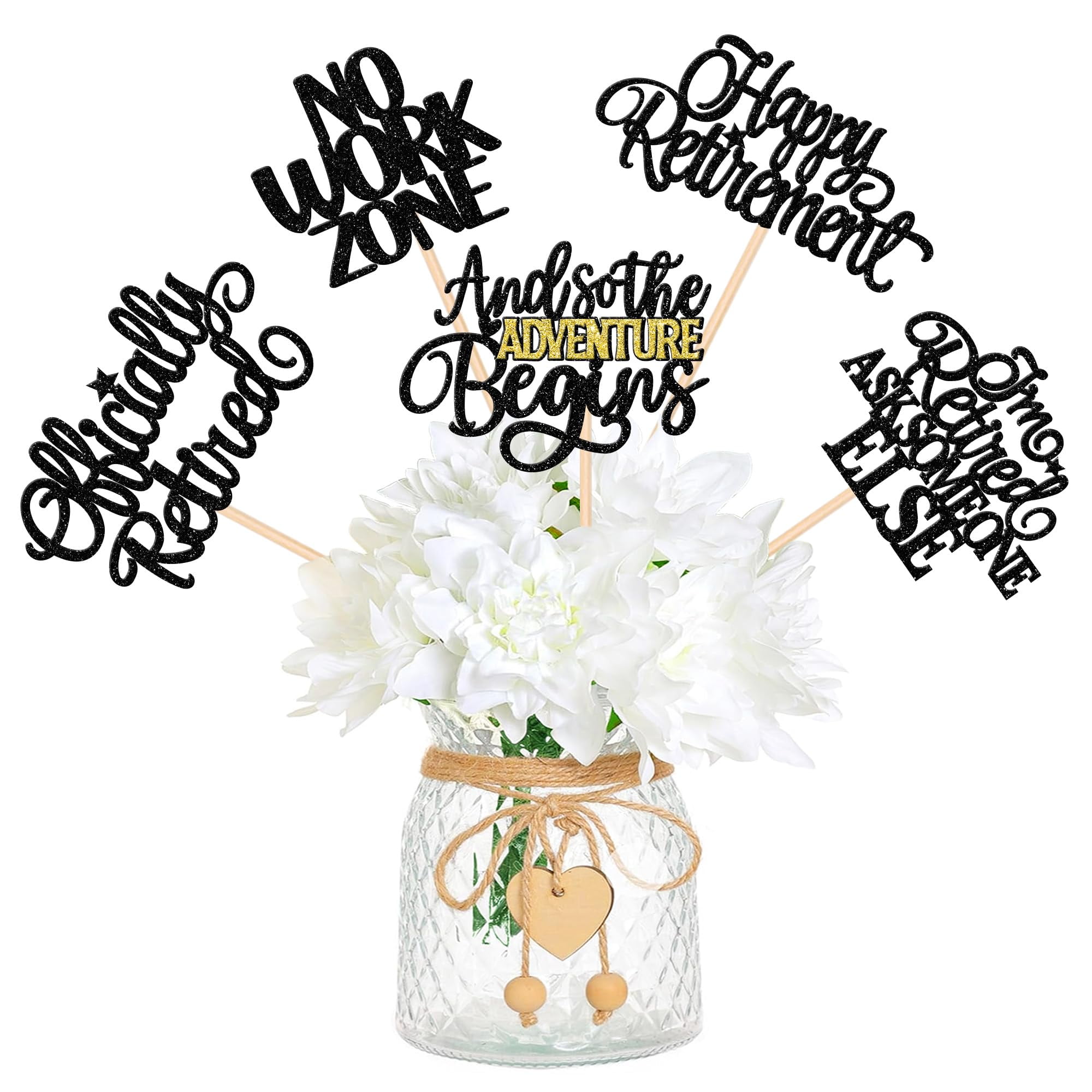 15 PCS Happy Retirement STF9 Centerpiece Sticks Officially Retired ...