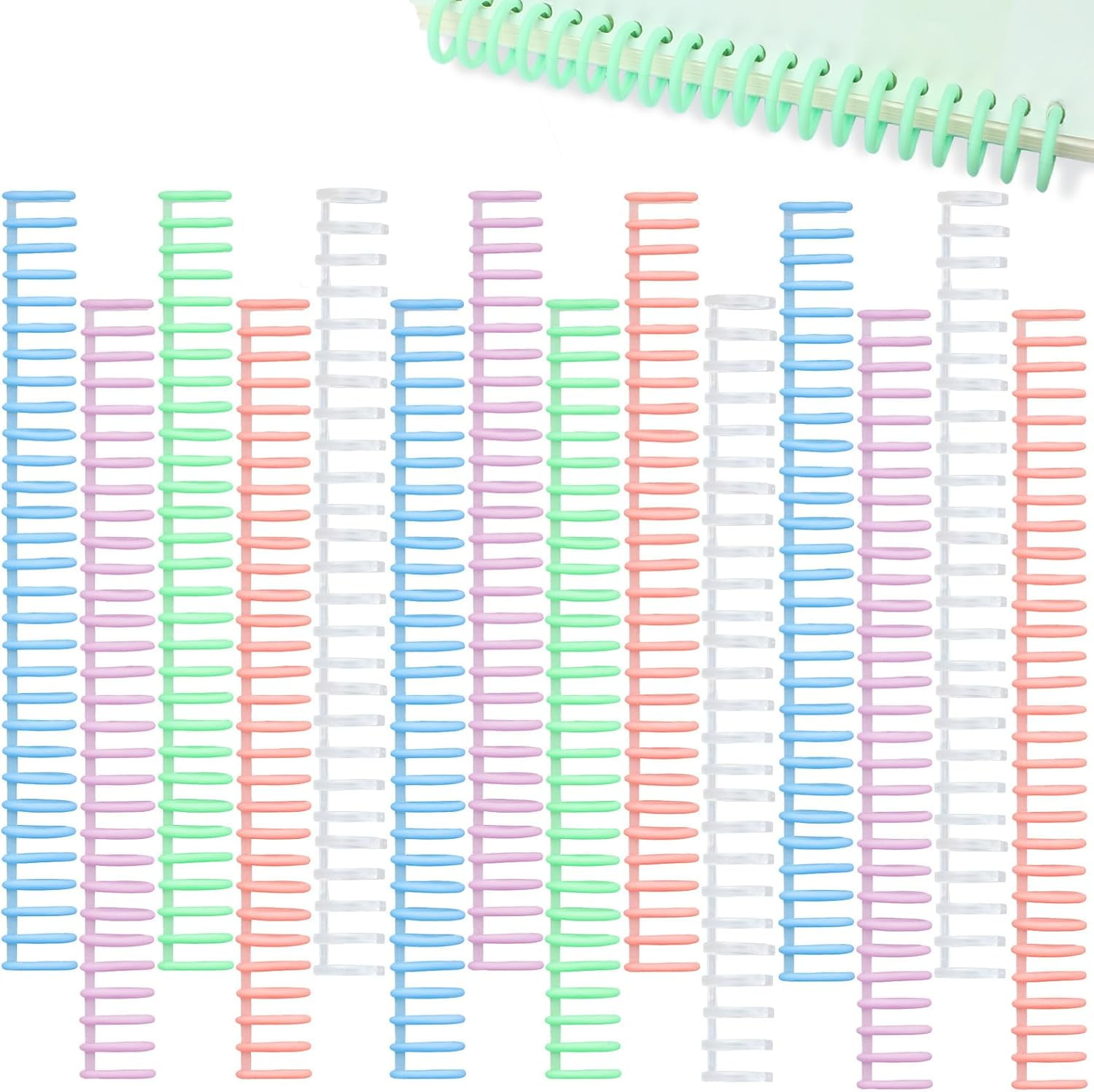 15 PCS Plastic Binding Combs, 30 Rings Click Coils, 3/4 Inch Diameter ...