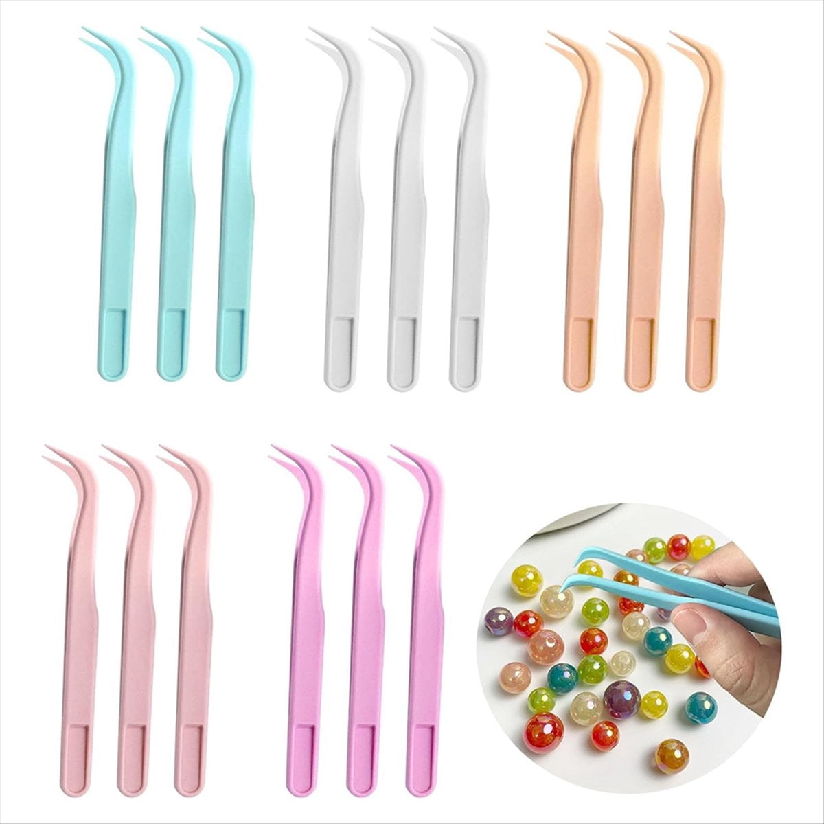 15 PCS Plastic Tweezers for Kids, Craft Tweezers, Suitable for DIY ...