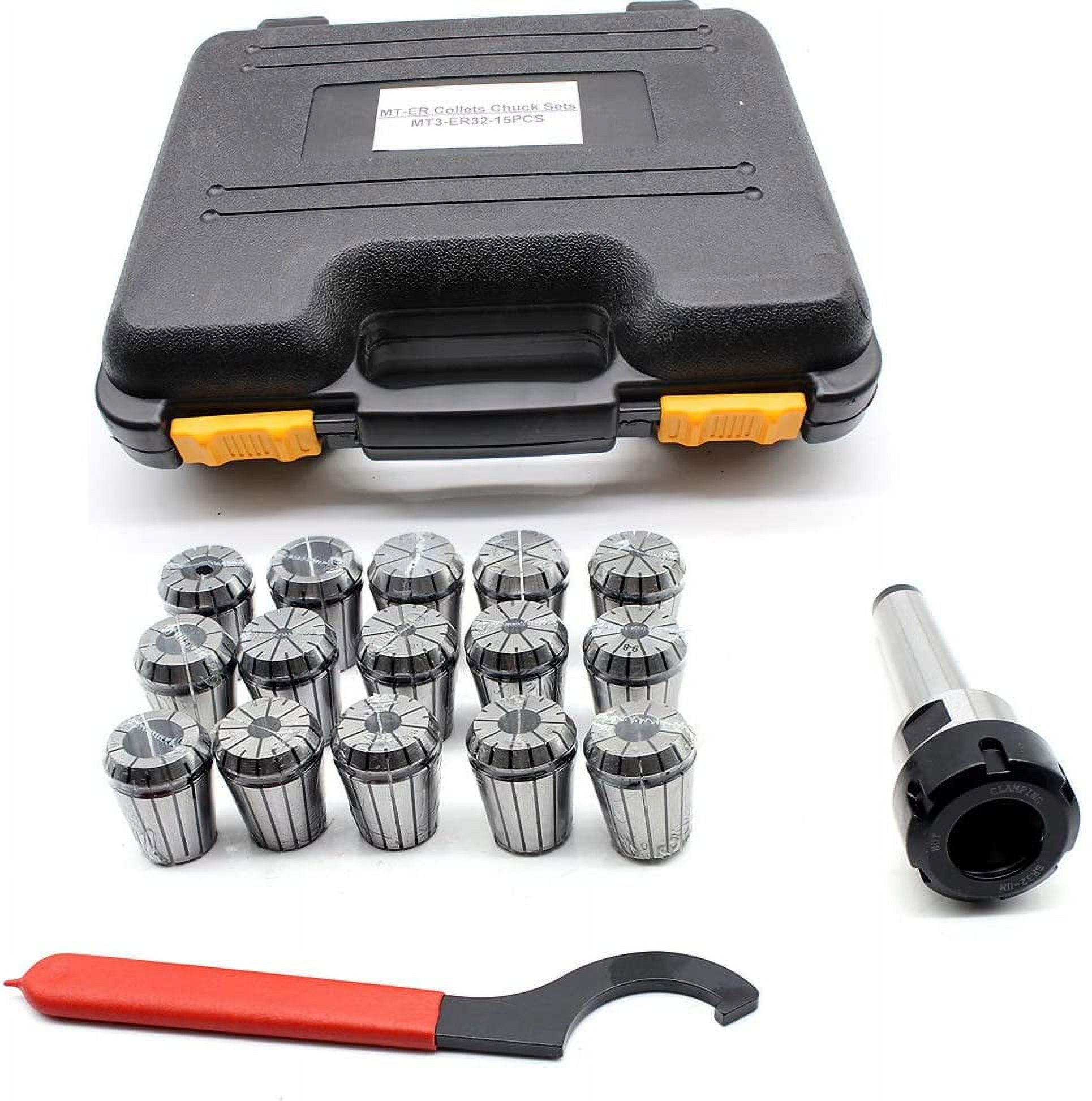 15 PCS Precision MT3 ER32 Collet Set Shank Chuck+Spanner with Box For ...