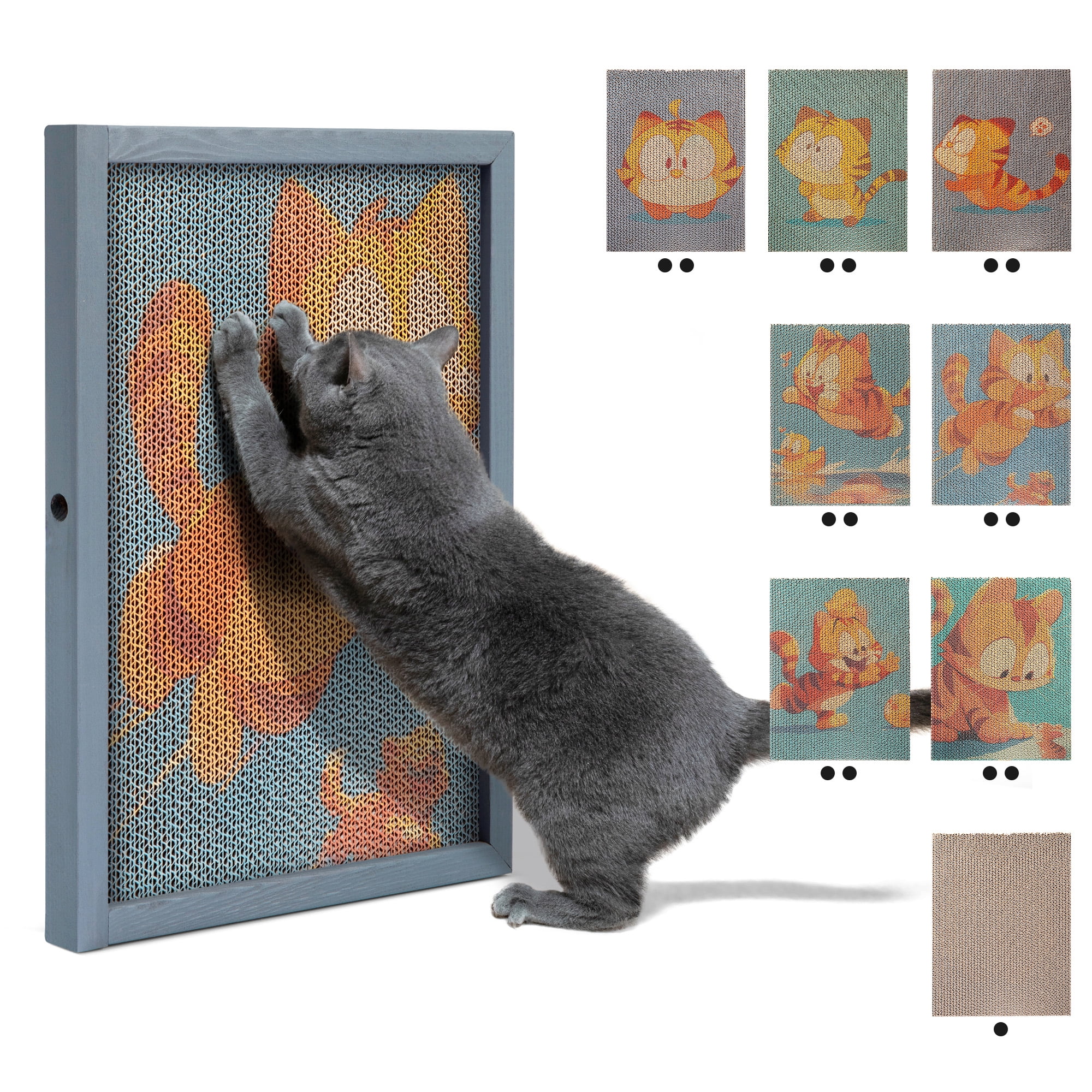 15 Pcs Wall Cat Scratcher Cute Vertical Cat Scratching Board Replaceable Corrugated Cardboard
