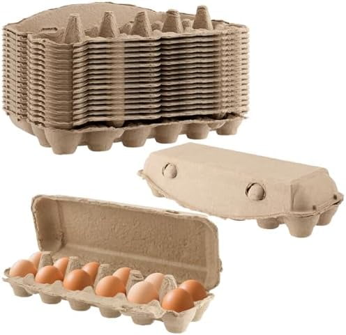 15 Pack 1 Dozen Egg Cartons Bulk,12 Count Pulp Empty Egg Tray Holder ...