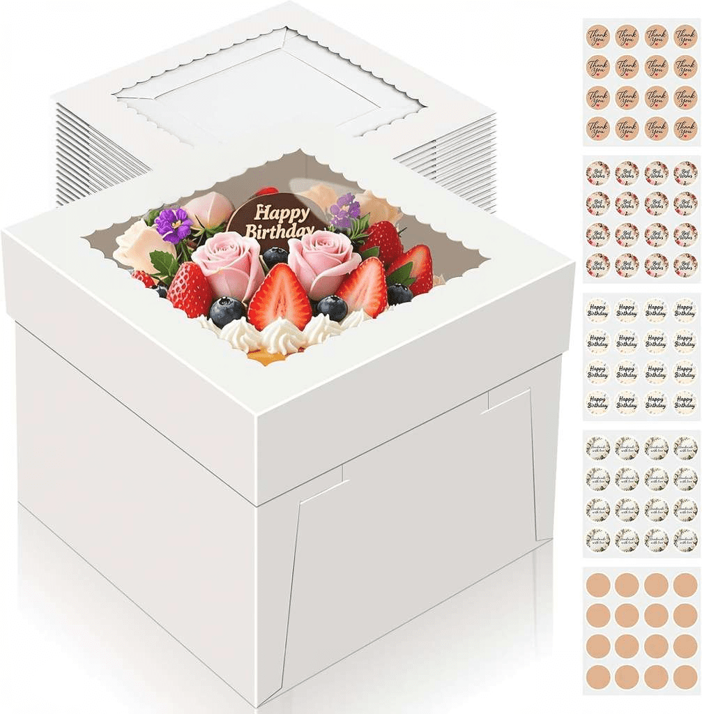 15 Pack 12x12x10 Inch Cake Boxes with Window - Walmart.com