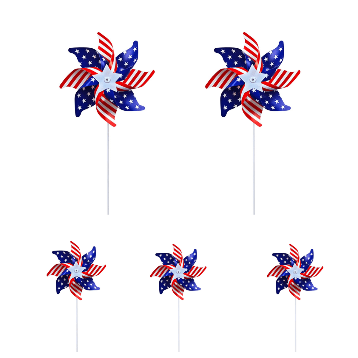 15 Pack 14.9 Inches American Flag Patriotic Pinwheels,American Flag on ...