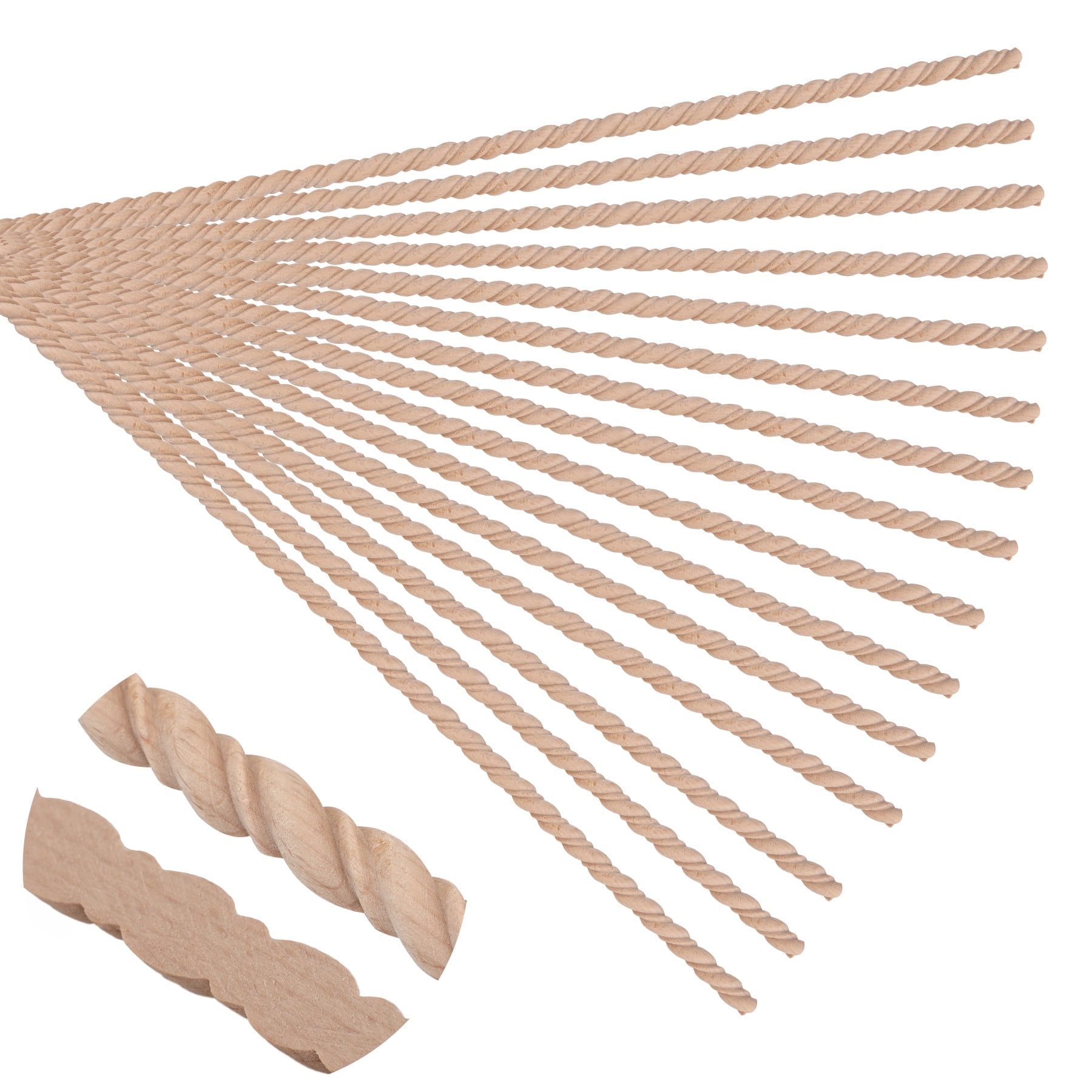 15-Pack 15.75" Unfinished Wood Spiral Wave Trim - Easy to Paint, Cute ...
