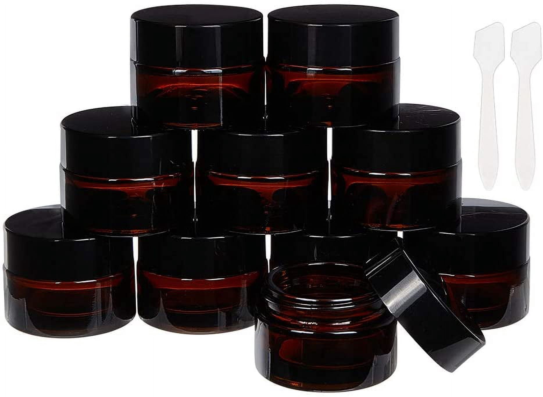 15 Pack 15g Round Amber Glass Cream Jars Cosmetic Glass Jars with Leak ...