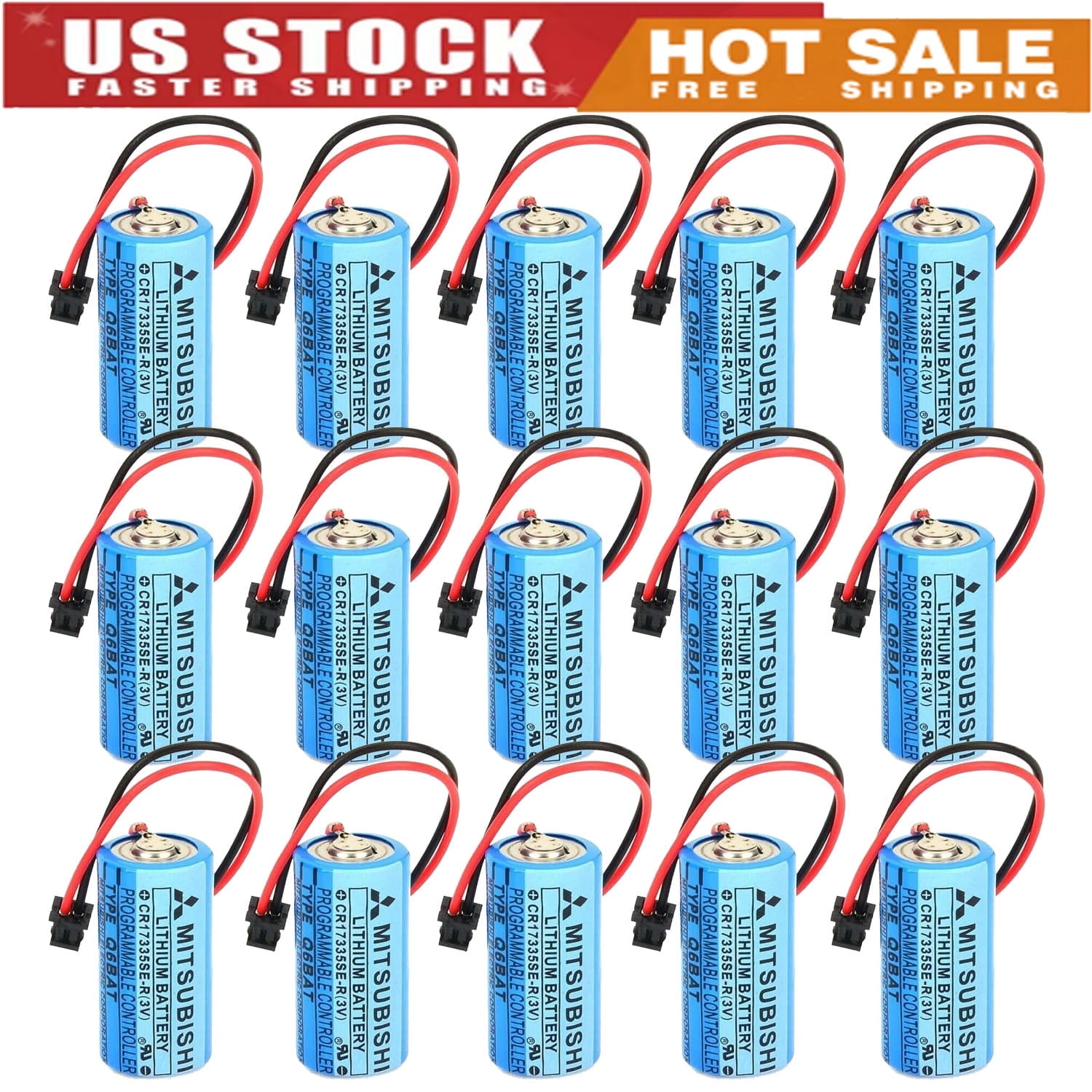 (15-Pack) 1800mAh CR17335SE-R 3V Q6BAT Non-Rechargable 3V Battery for ...