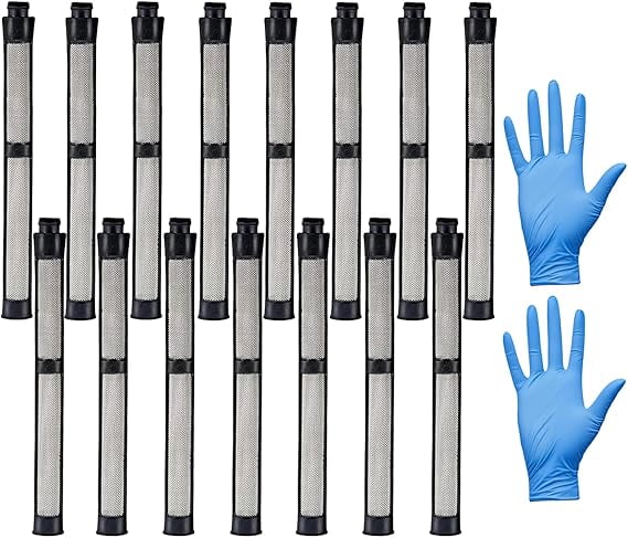15-Pack 287032 Airless Spray Gun Filter with Disposable Gloves 60-Mesh ...
