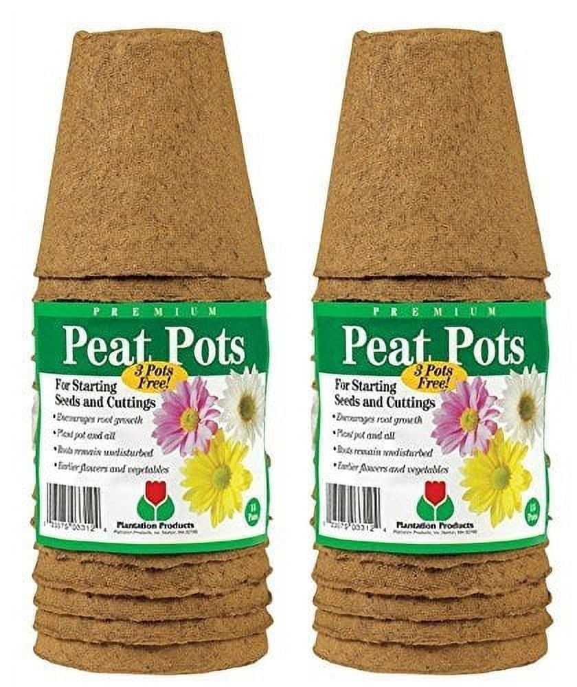 15 Pack 3-Inch Round Fiber Pots - 2 Pack - Walmart.com