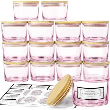 Clear Glass Candle Jars for Making Candles Bulk, 12 Pack 10 oz Empty ...