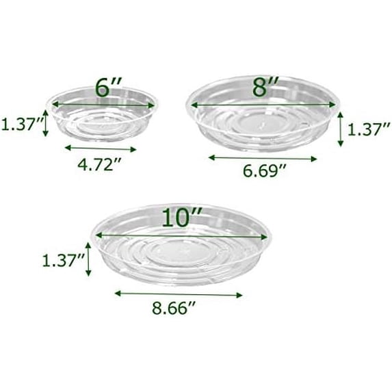 15 Pack(6 inch/8inch/10inch) Clear Plant Saucers Flower Pot Tray ...