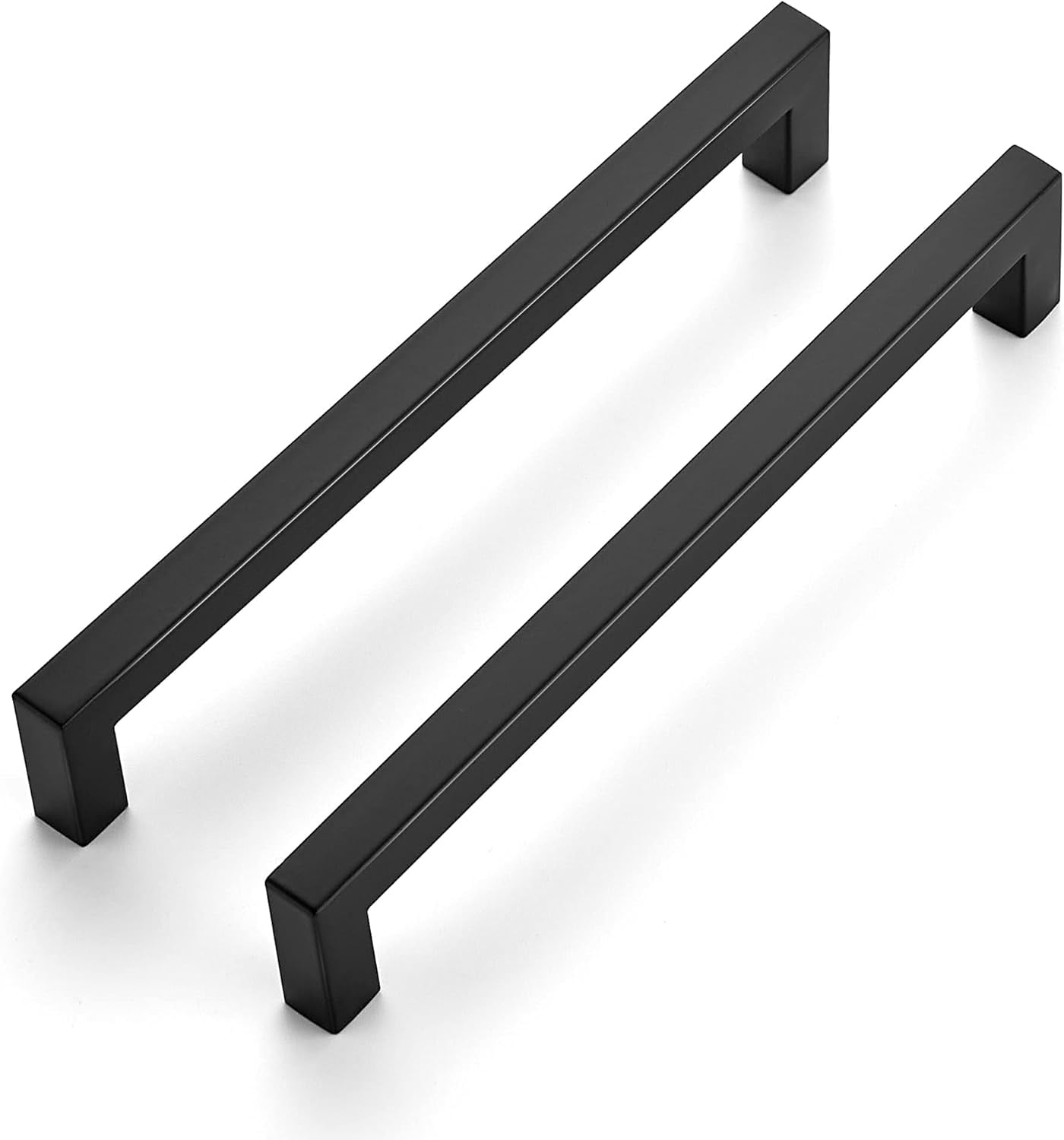 15 Pack 7-1/2 Inch Square Kitchen Cabinet Handles Matte Black Pulls for Cabinets and Drawers ...