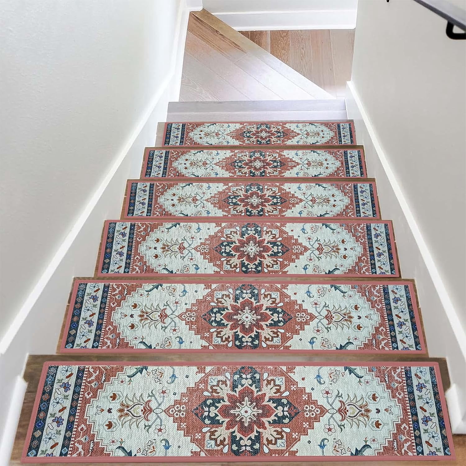 15 Pack 8" x 30" Non-Slip Carpet Stair Treads for Wooden Steps Indoor ...