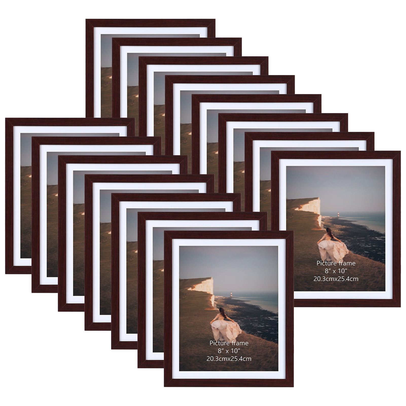 "Calenzana 15 Pack Red Mahogany Picture Frame Set, Fits 8""x10"" Photos ...