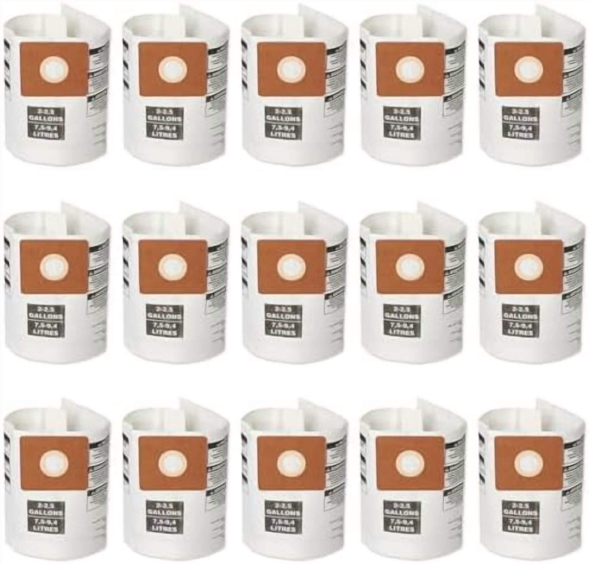 15 Pack 90668 Shop Vac Filter Bags Type B, Compatible with Shop Vac 2-2 ...
