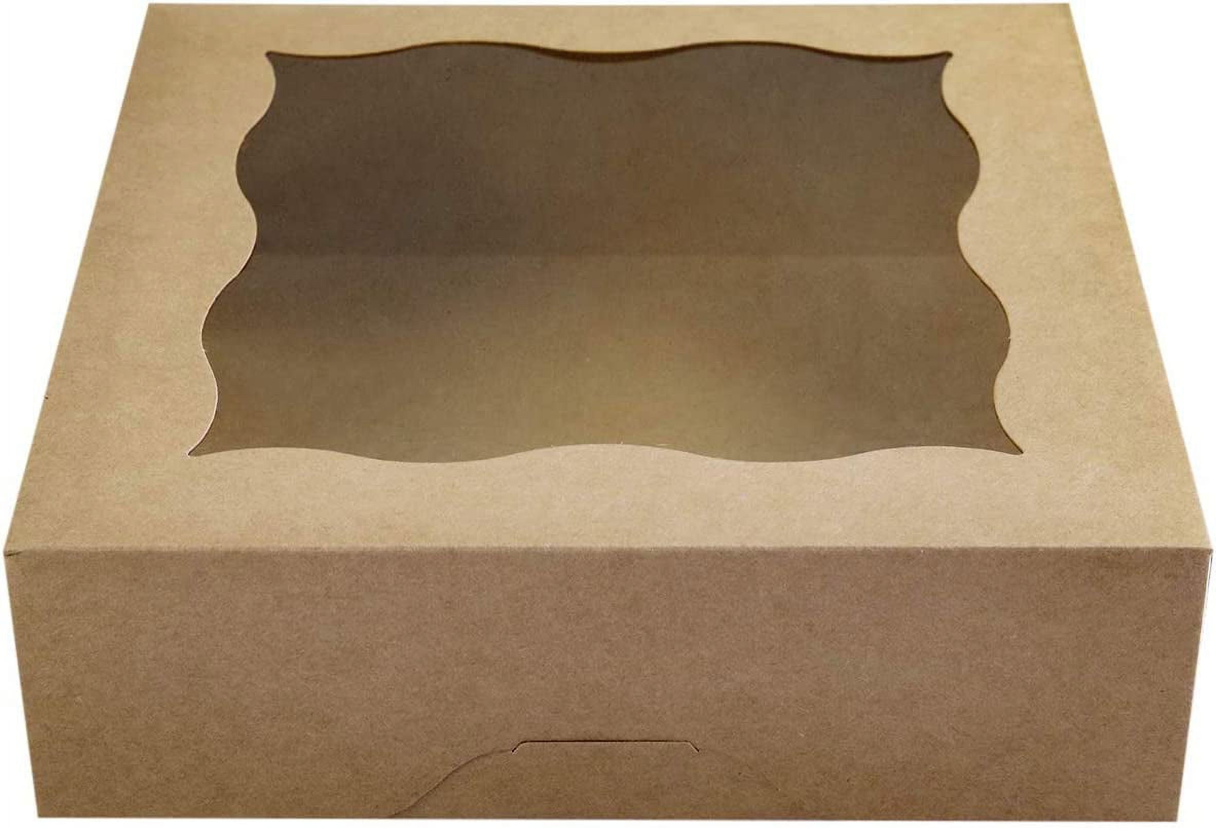 15 Pack 9x9x3 Inch Brown Bakery Boxes with PVC Window, Small Kraft ...
