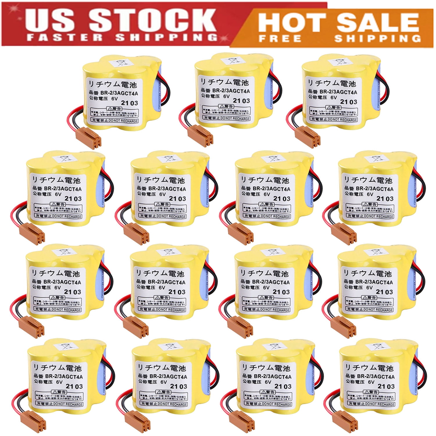 (15-Pack) BR-2/3AGCT4A 6V 4400mAh Replacement Lithium Battery Non ...