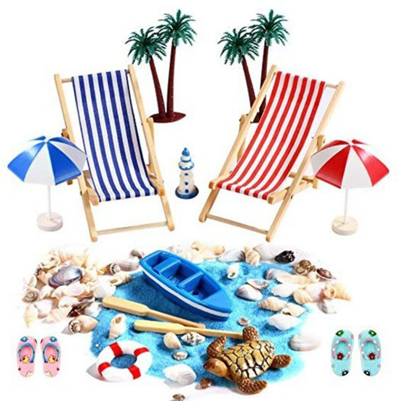 15 Pack Beach Micro View Mini Rest Chairs with Sunshade Umbrella Ideal ...