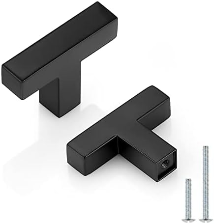 15 Pack Black Cabinet Knobs Stainless Steel Square Corner Bar Kitchen ...