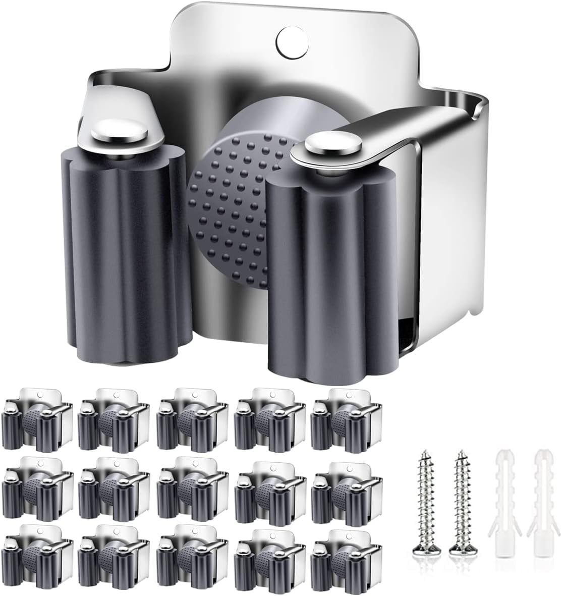 15 Pack Broom Holder Wall Mount, Mop and Broom Holder Wall Mount ...