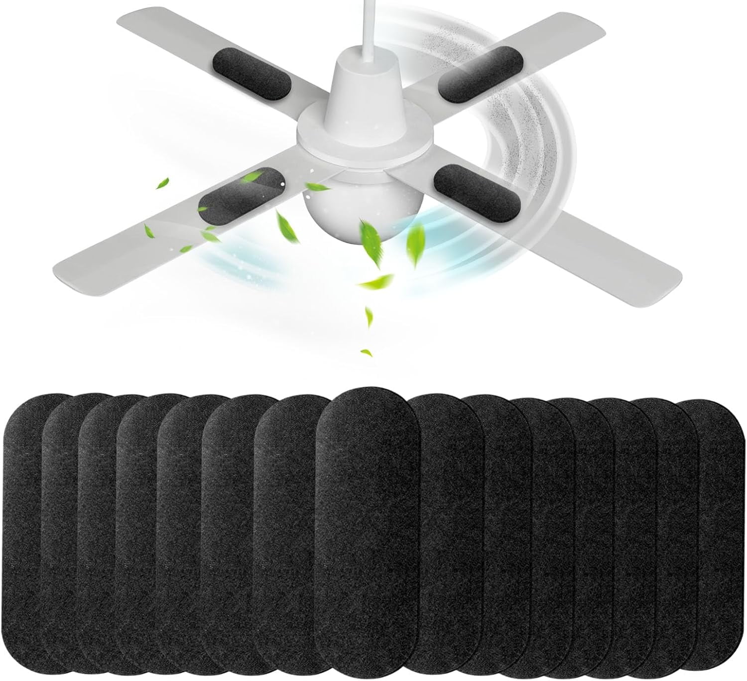 15 Pack Ceiling Fan Filters for Blades, Air Filters with Activated ...