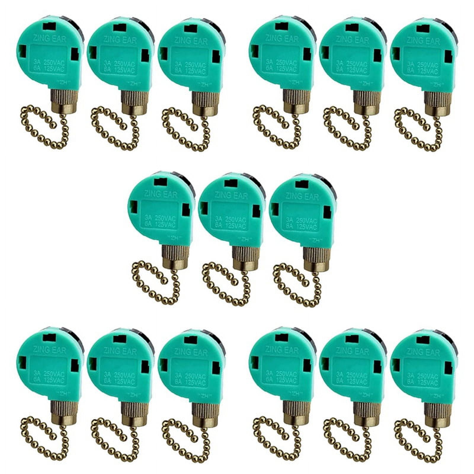 15 Pack Ceiling Fan Switch 3 Speed 4 Wire Ear ZE-268S6 Fan Pull Chain ...