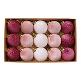 15 Pack Cloth Christmas Ball Ornaments, 3.15 Inch Fabric Decorative ...