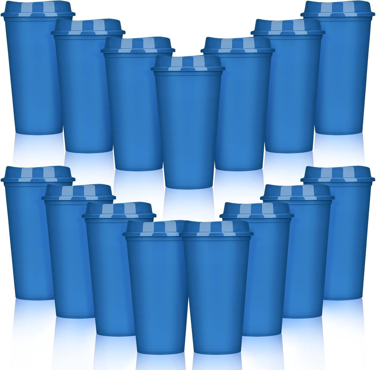 15 Pack Coffee Cups with 16 oz Disposable Travel Cups Bulk Plastic to ...