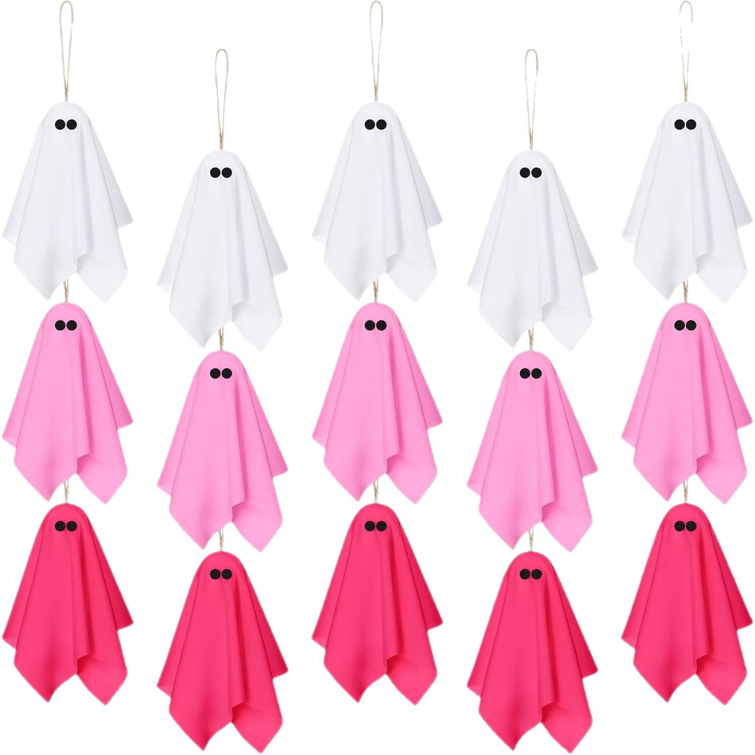 15 Pack Cute Fabric Ghost Hanging Decorations – Soft Ghost Ornaments ...