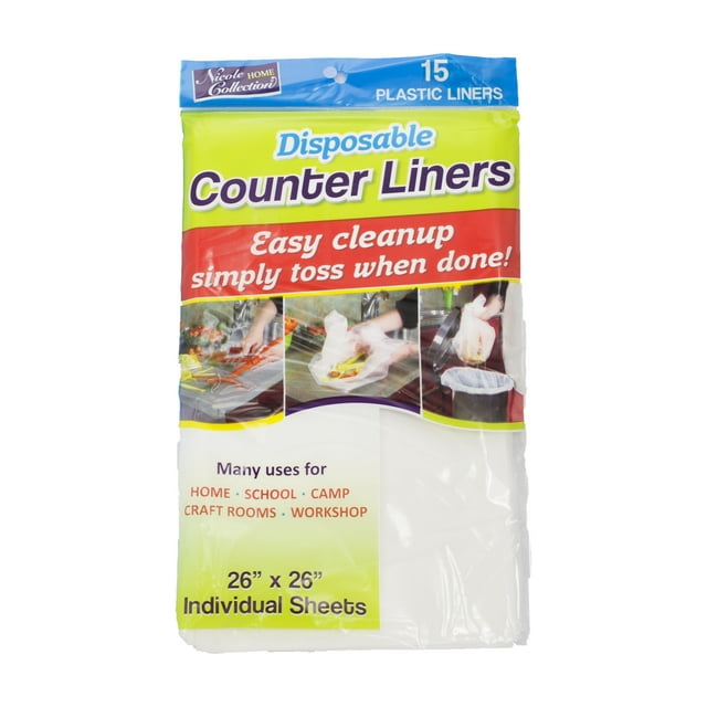 15 Pack Disposable Counter Liners Plastic Kitchen Counter Covers Easy ...