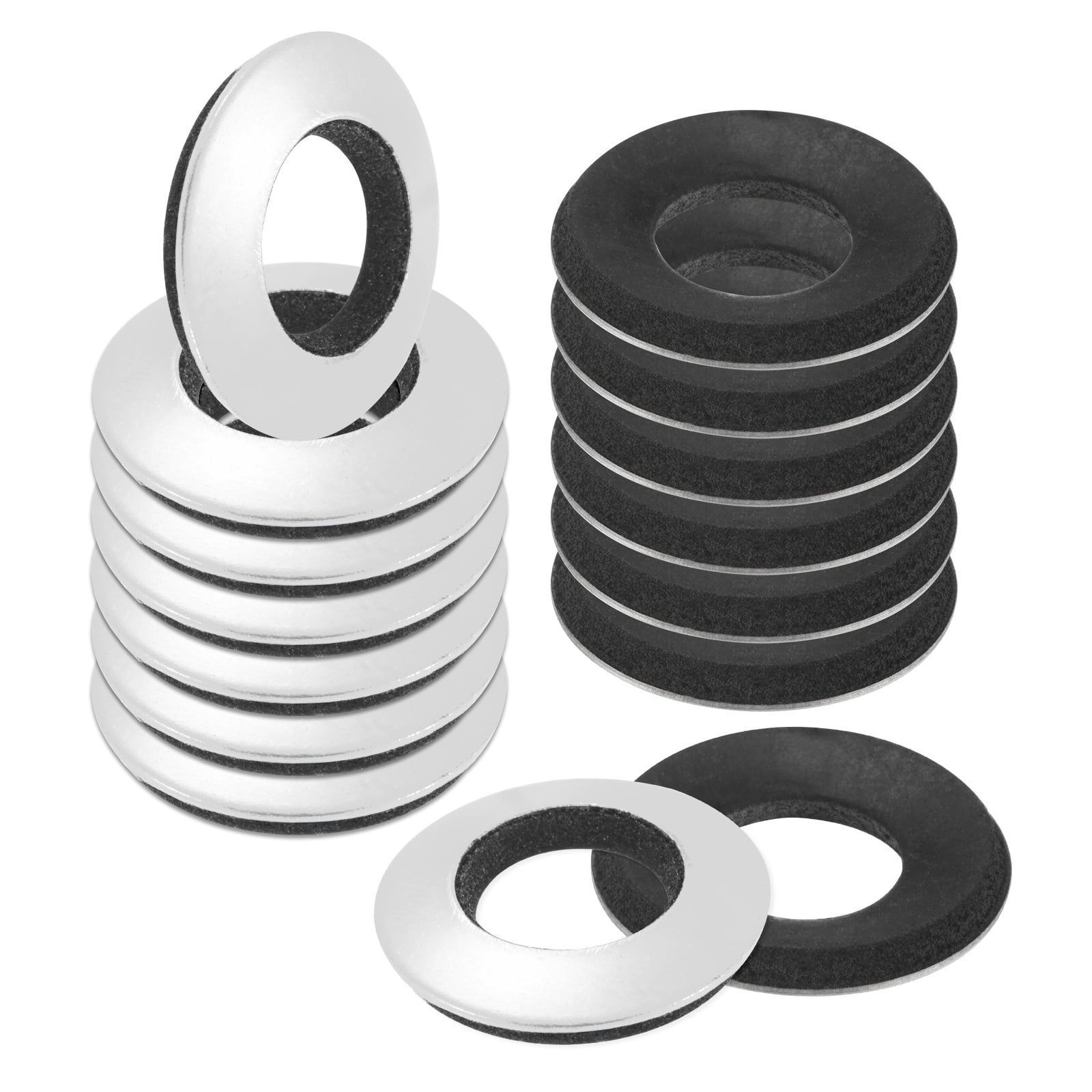 15-Pack EPDM Bonded Sealing Rubber Washers, 304 Stainless Steel 3/8" x ...