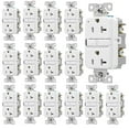 15-Pack Eaton 20A 125V GFCI Outlets, White Slim Design Duplex ...