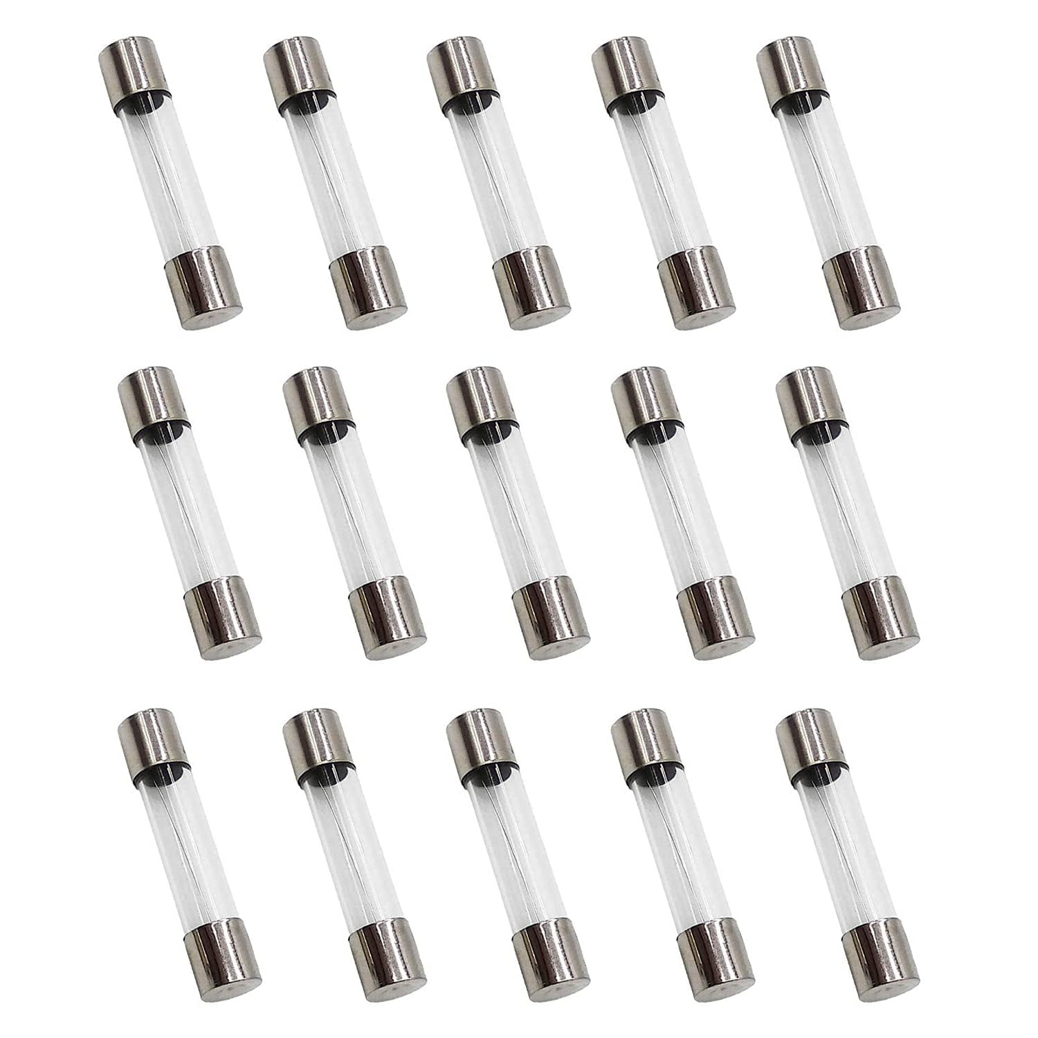 15 Pack F5AL(5A) 250V Fast-Blow Fuse 0.23 x 1.18 inch / 6 x 30 mm Glass ...