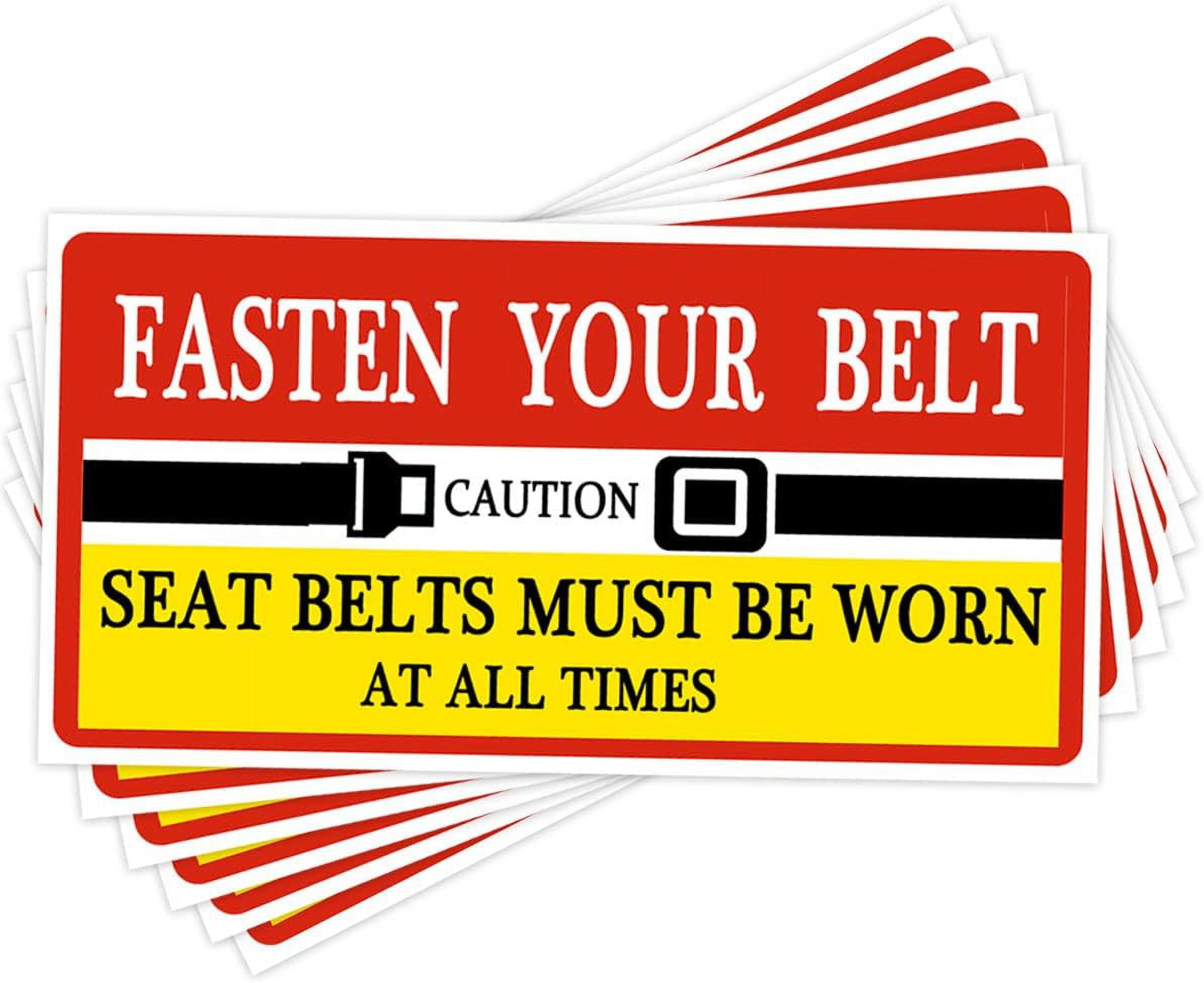 15 Pack Fasten Your Seat Belts Stickers Labels, 5×2.5 Inch Must Be Worn ...