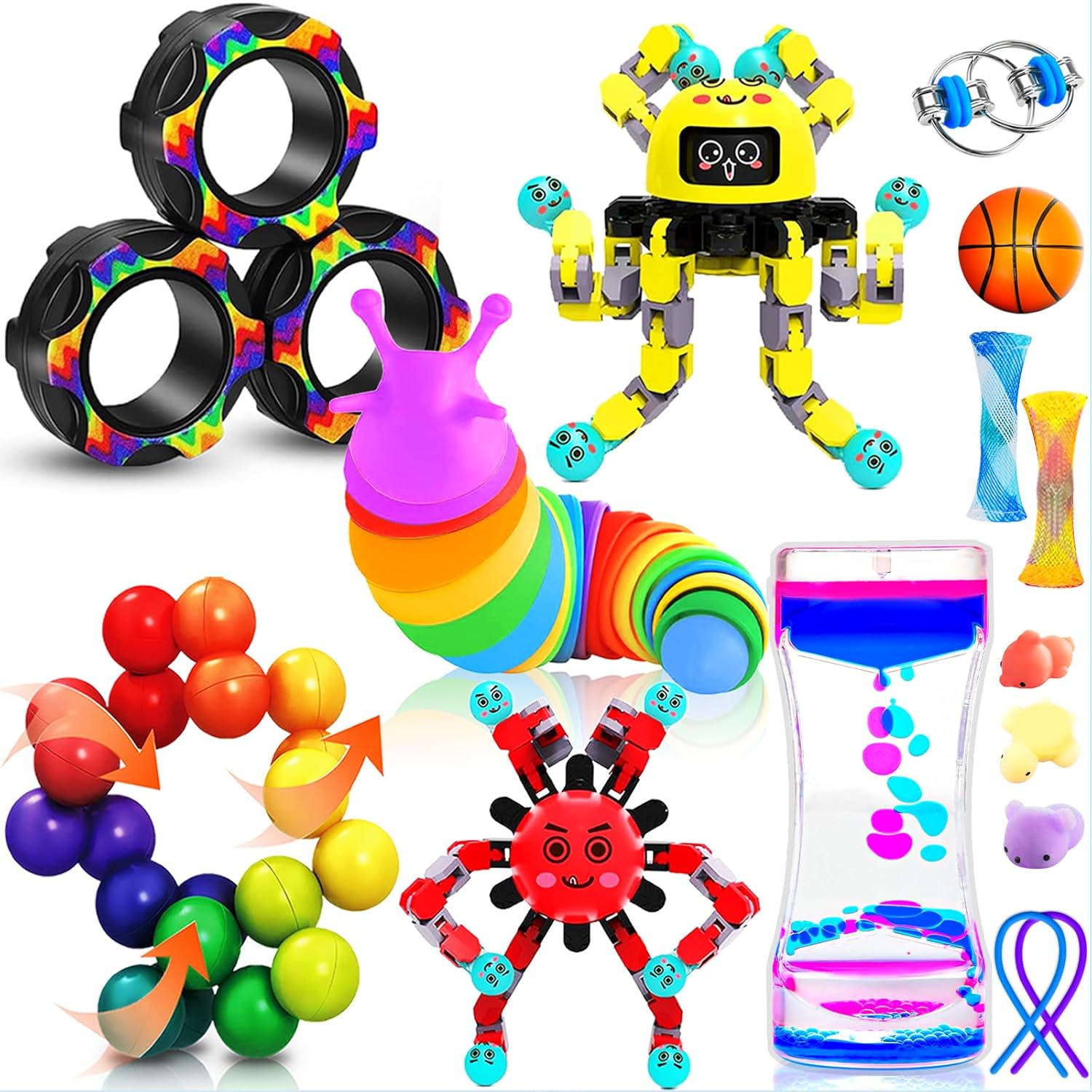 15 Pack Fidget Toys Bulk For Adults Kids Age 5-7, 8-12, Quiet Figette ...