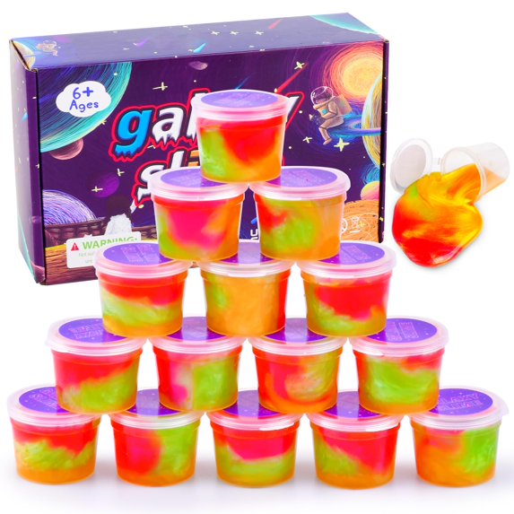 15 Pack Galaxy Slime Kit, Stretchy and Non-Sticky, for Girls Boys Kids ...