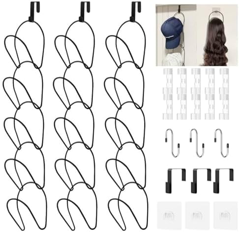 15 Pack Hat Rack Hanger Holder Organizer Closet Hanging Baseball Cap ...