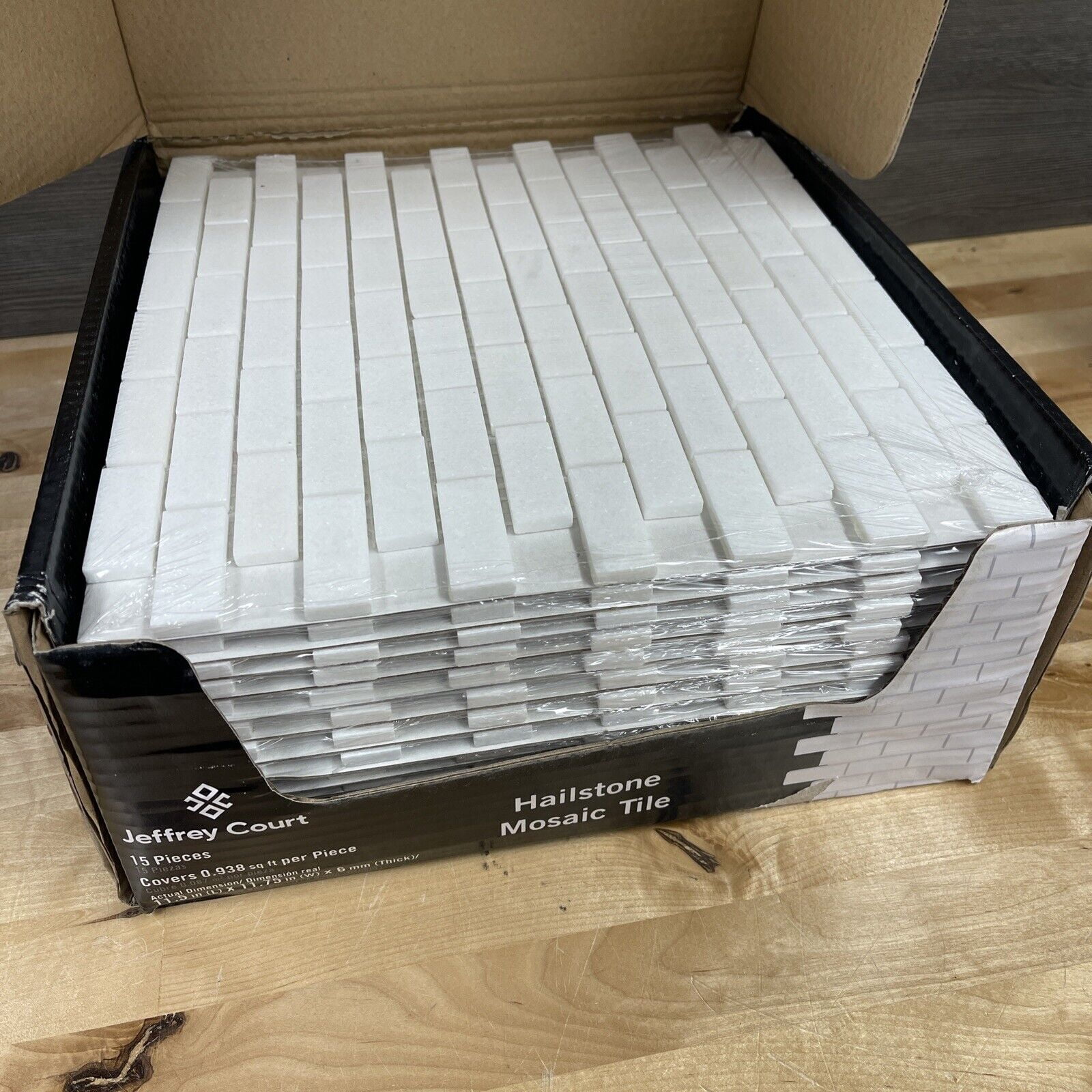 15 Pack Jeffery Court Hailstone Marble Mosaic Tile 11.5”x11.75” Brand ...