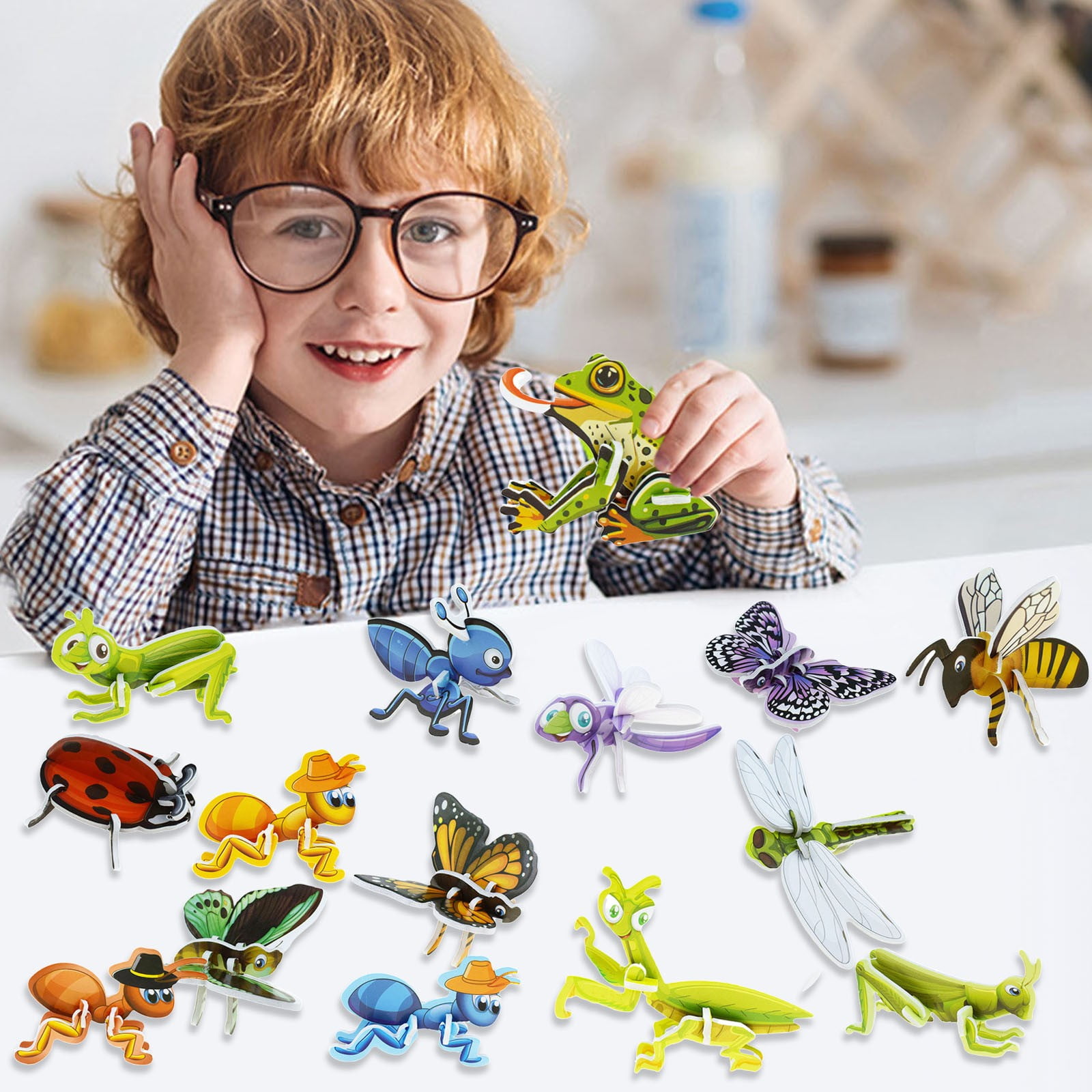 15 Pack Kids DIY 3D Assembly Puzzles, Early Education Animal Jigsaw ...