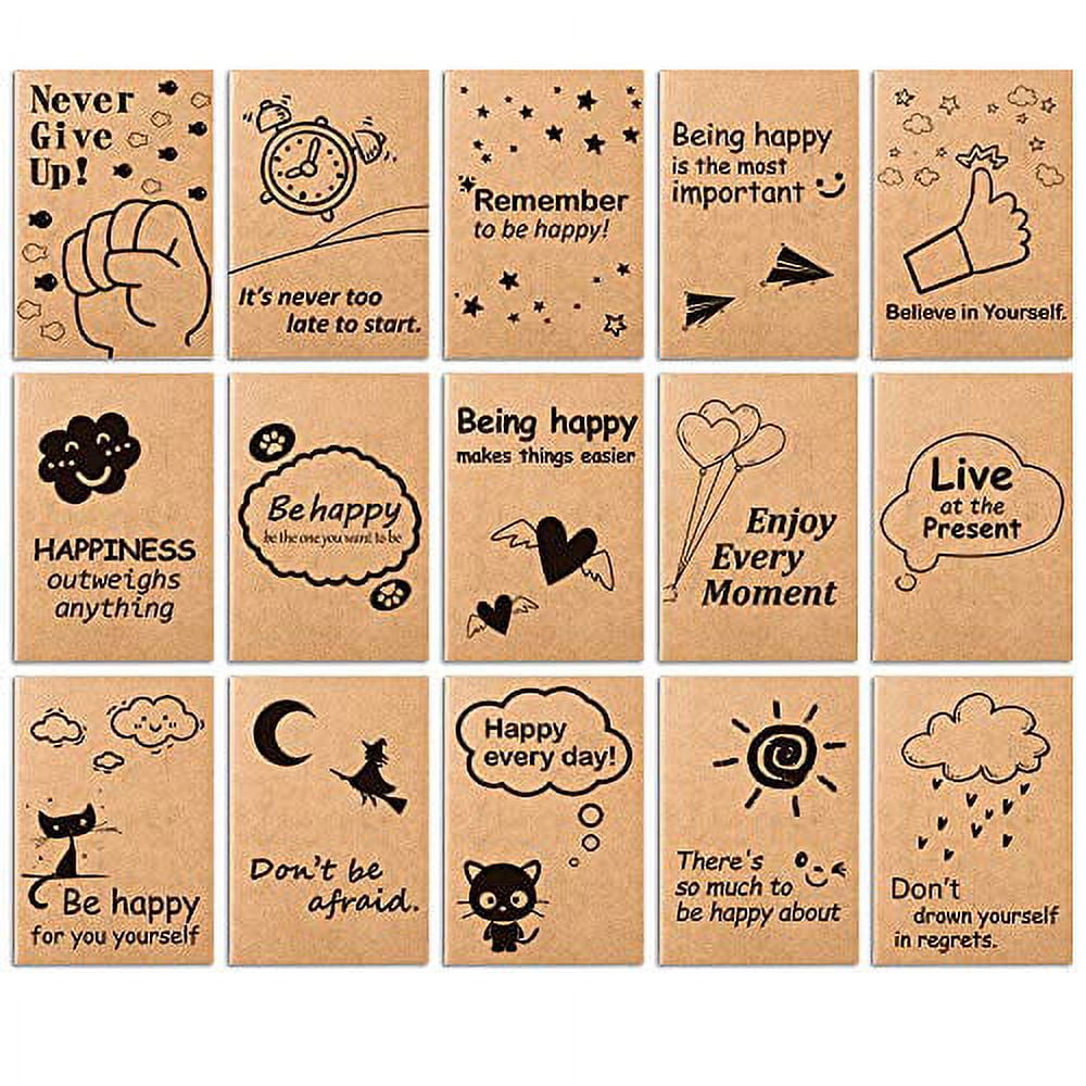 15 Pack Kraft Notebooks, Feela 15 Designs A6 Cute Mini Pocket Notebooks ...