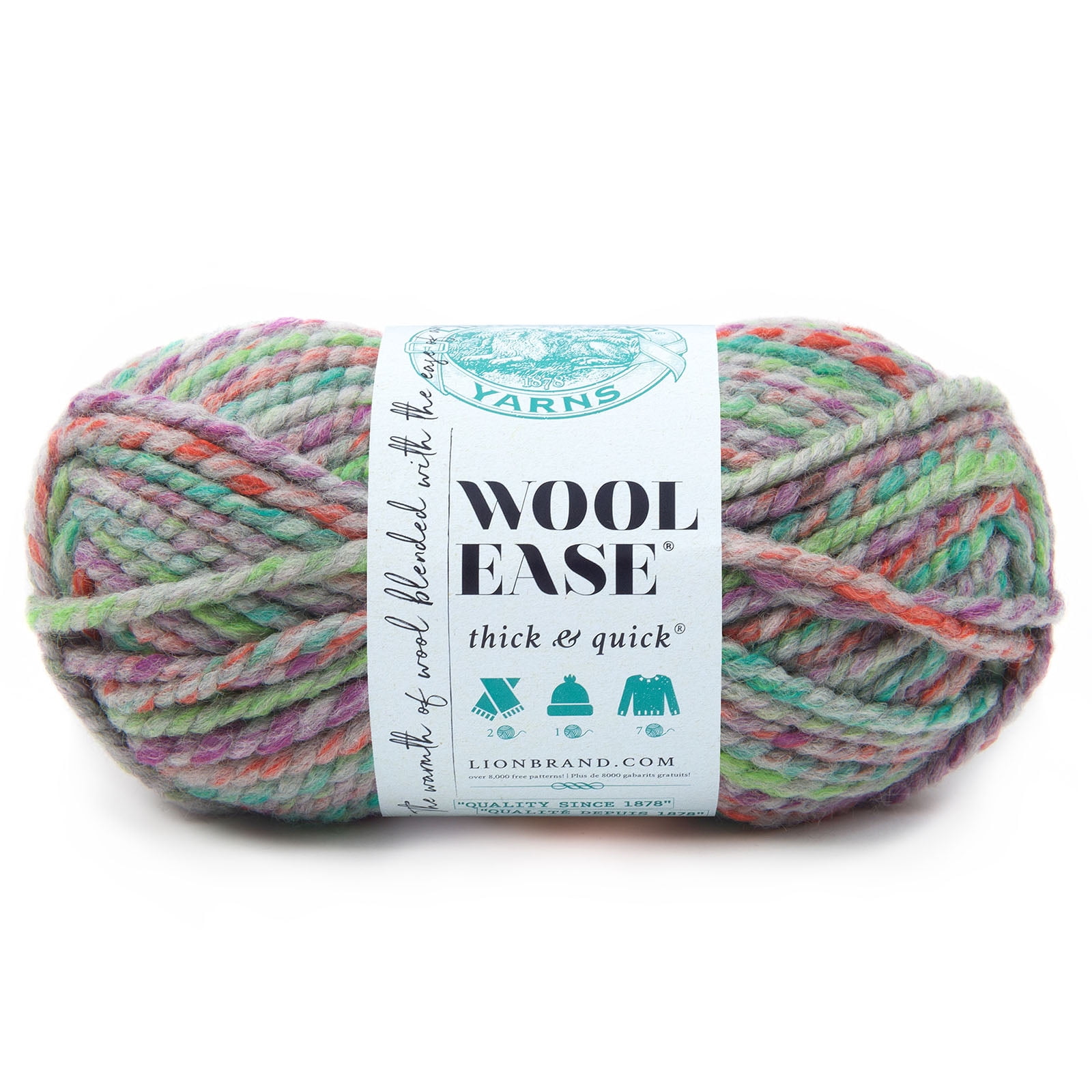 Lion Brand 15 Pack Wool-Ease Thick & Quick Variegated Yarn for Crochet ...