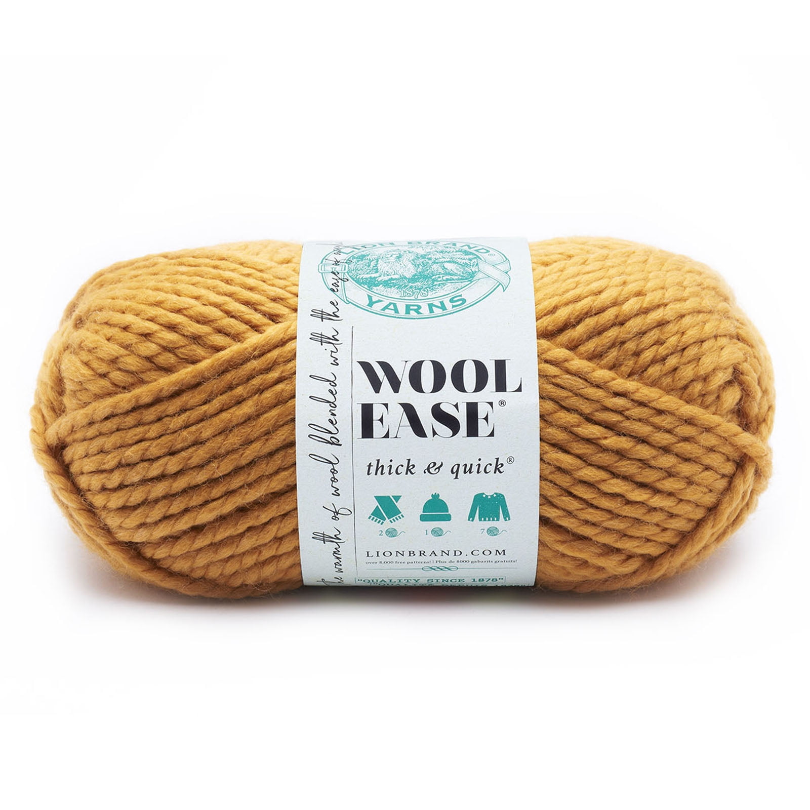 Lion Brand Wool-Ease Thick & Quick Yarn - Solids Yarn for Knitting ...