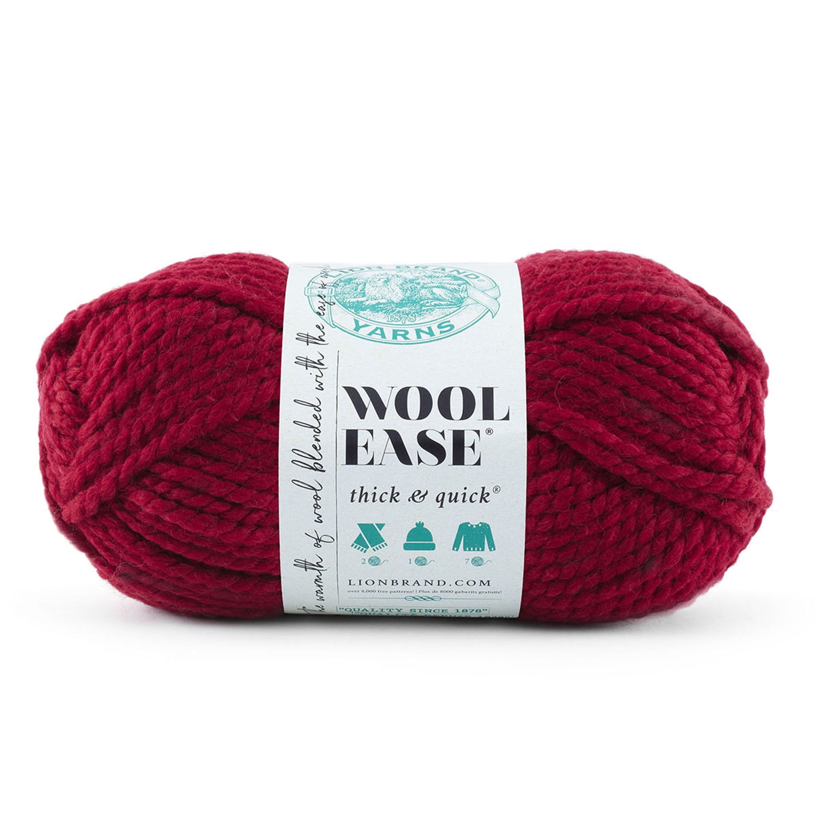 Lion Brand Wool-Ease Thick & Quick Yarn - Solids Yarn for Knitting ...