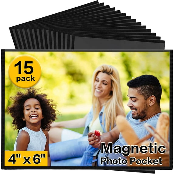 15 Pack Magnetic Picture Frame, 4 x 6 Inches Fridge Magnetic Photo ...