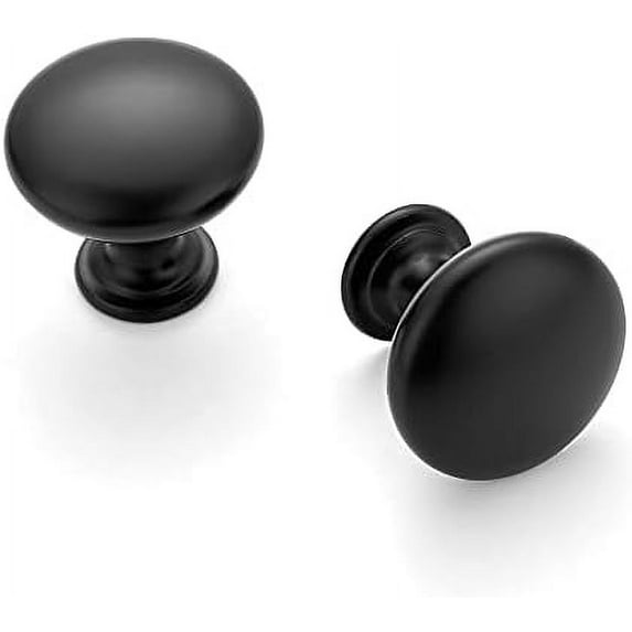 15 Pack Matte Black Round Zinc Cabinet Knobs for Kitchen Bathroom ...