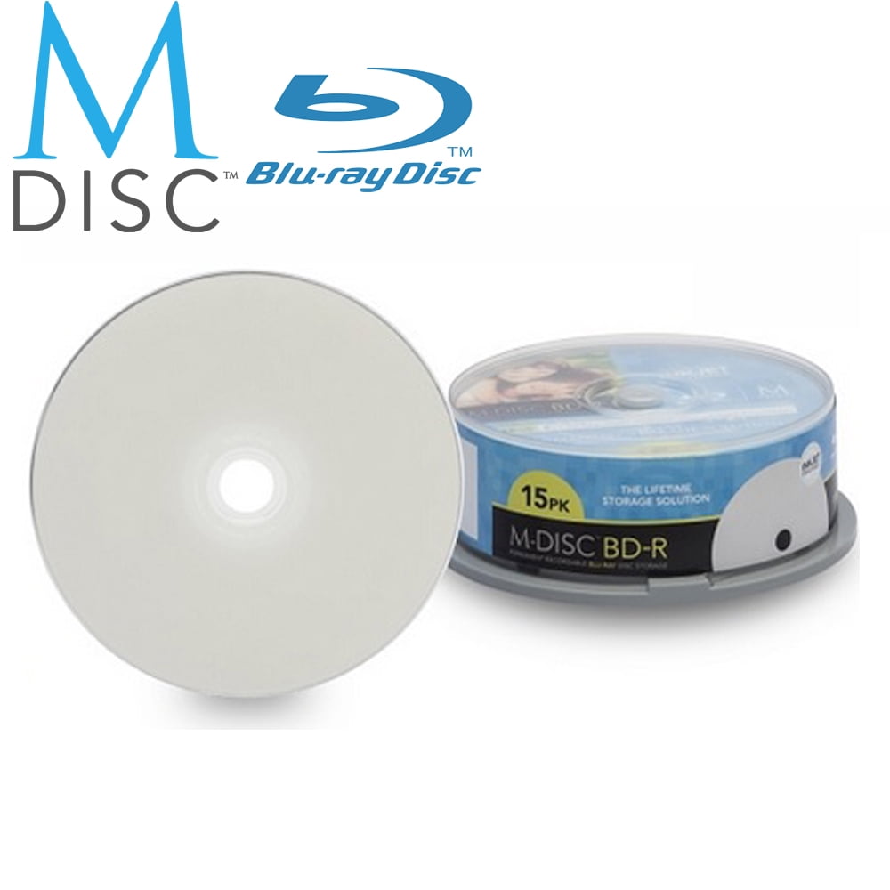 15 Pack Millenniata M-Disc BD-R 25GB 4X White Inkjet Printable Recordable Disc - Walmart.com