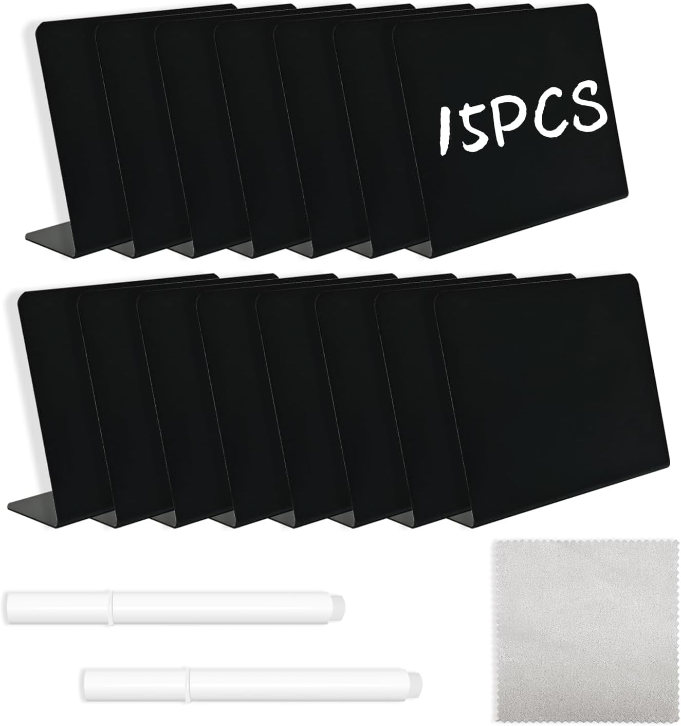 15 Pack Mini Chalkboard Signs 4"x3" - Shatterproof Small Food Labels ...