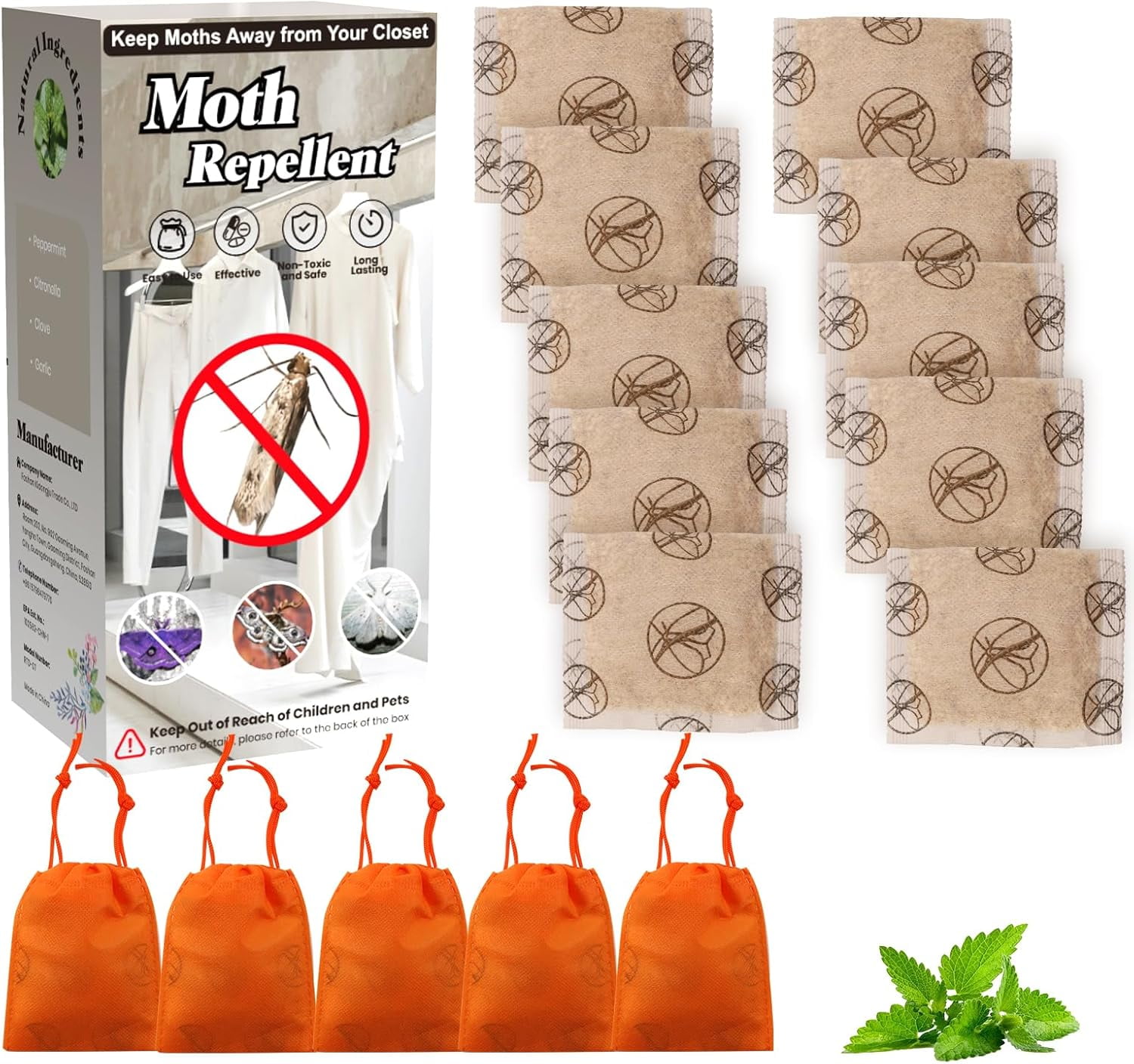 15 Pack Moth Repellent for Closets Made with Plant-Based Ingredients ...