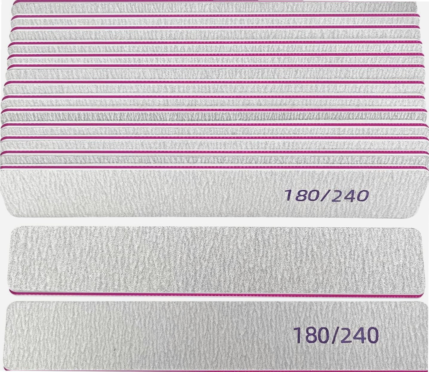 15 Pack Nail File Set,Square Nail File 180/240 Grit Double Sided Emery ...